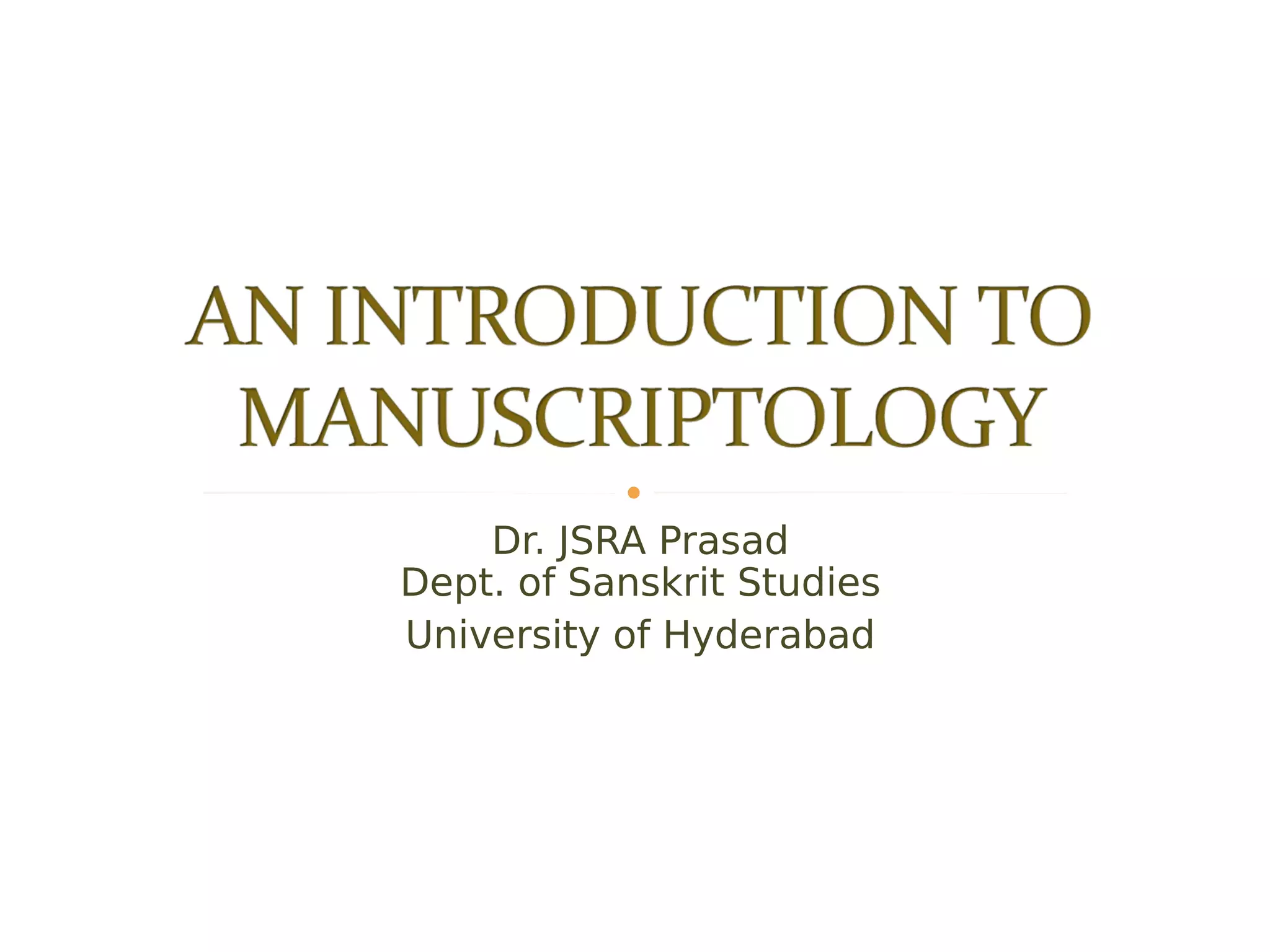 Introduction to manuscriptology | PDF