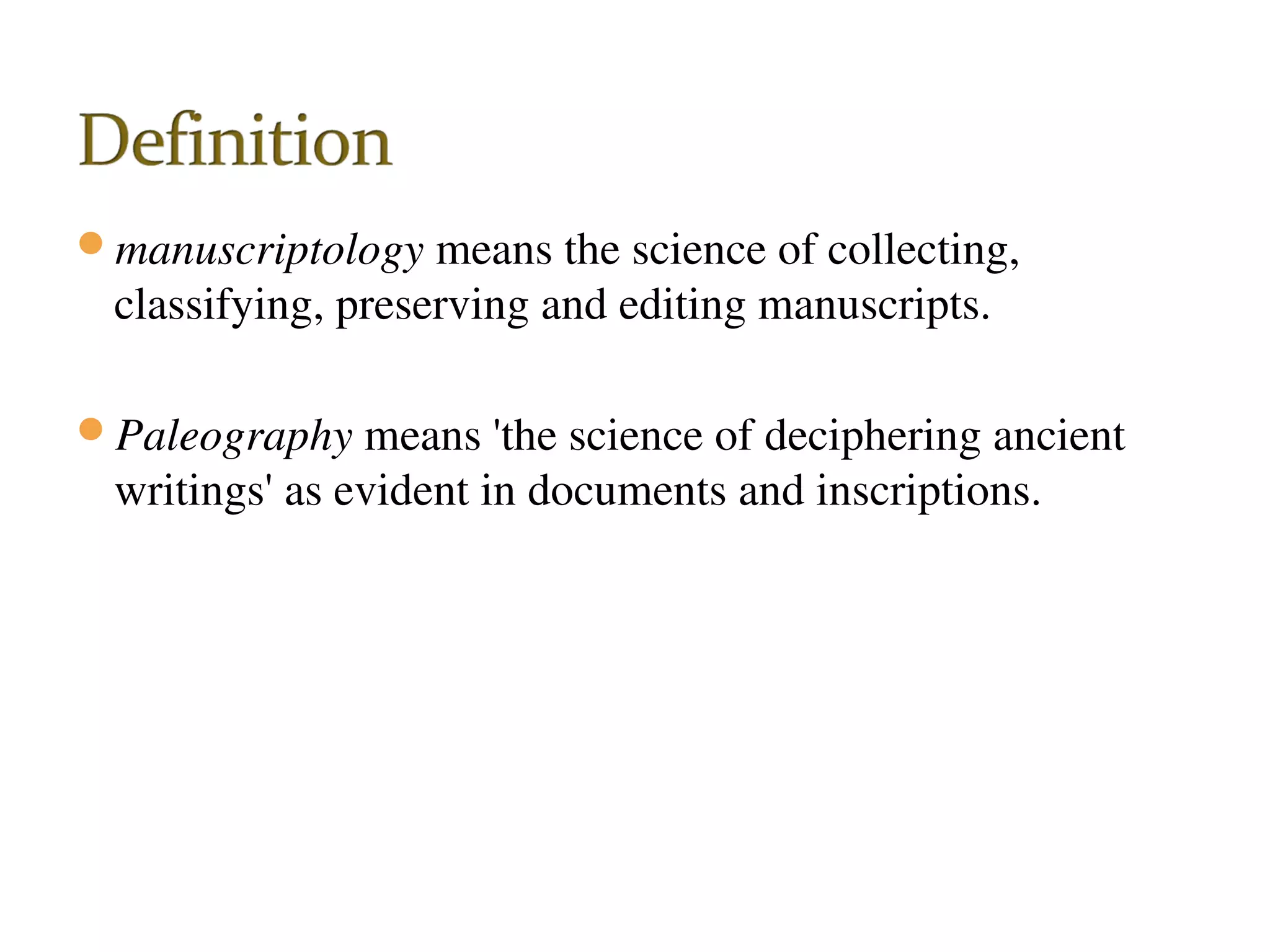 Introduction to manuscriptology | PDF