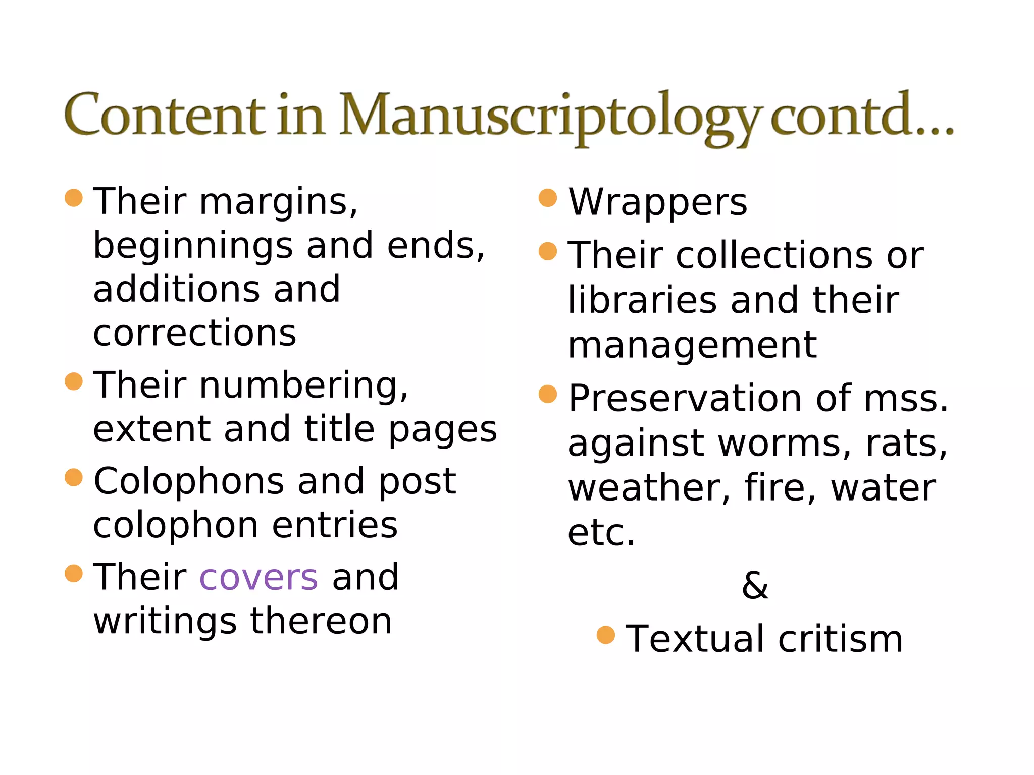 Introduction to manuscriptology | PDF