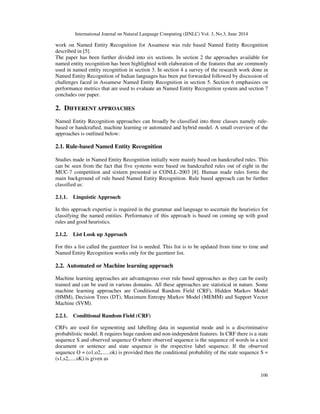 A survey of named entity recognition in assamese and other indian languages | PDF