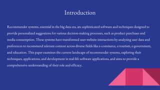 A Survey of Recommender System Techniques and the E-commerce Domain.pptx