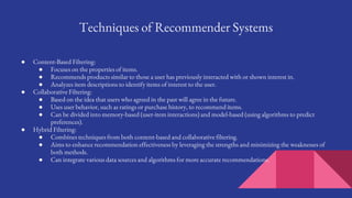 A Survey of Recommender System Techniques and the E-commerce Domain ...