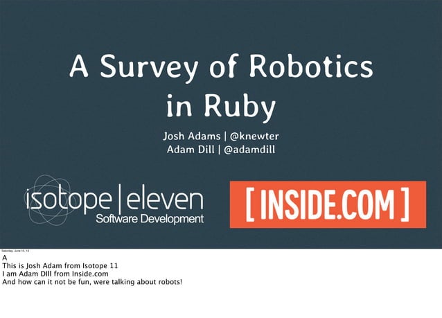 A survey of robotics in Ruby | PPT