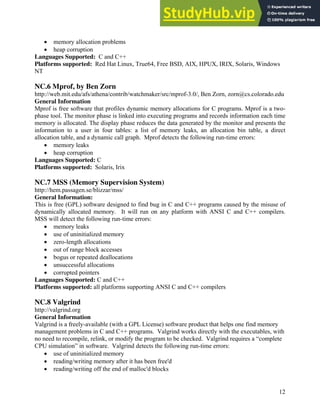 A Survey Of Systems For Detecting Serial Run-Time Errors | PDF