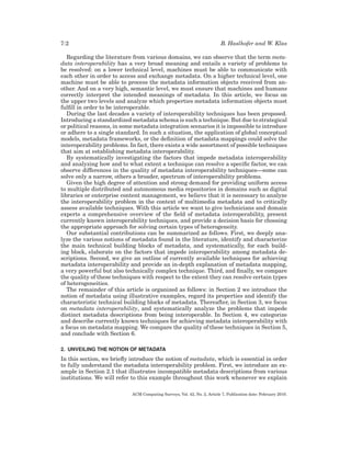 A survey of techniques for achieving metadata interoperability | PDF | Databases | Computer ...