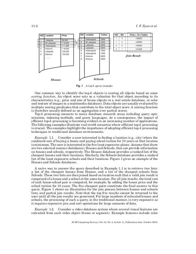 A survey of top k query processing techniques in relational database