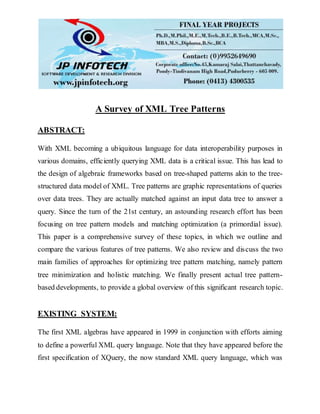 A survey of xml tree patterns | DOCX | Databases | Computer Software and Applications