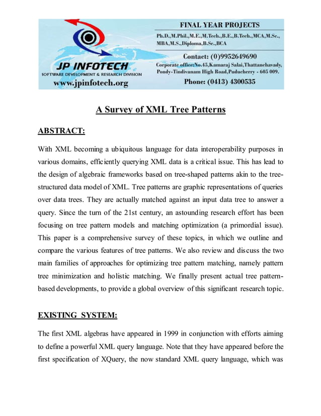 A survey of xml tree patterns | PDF