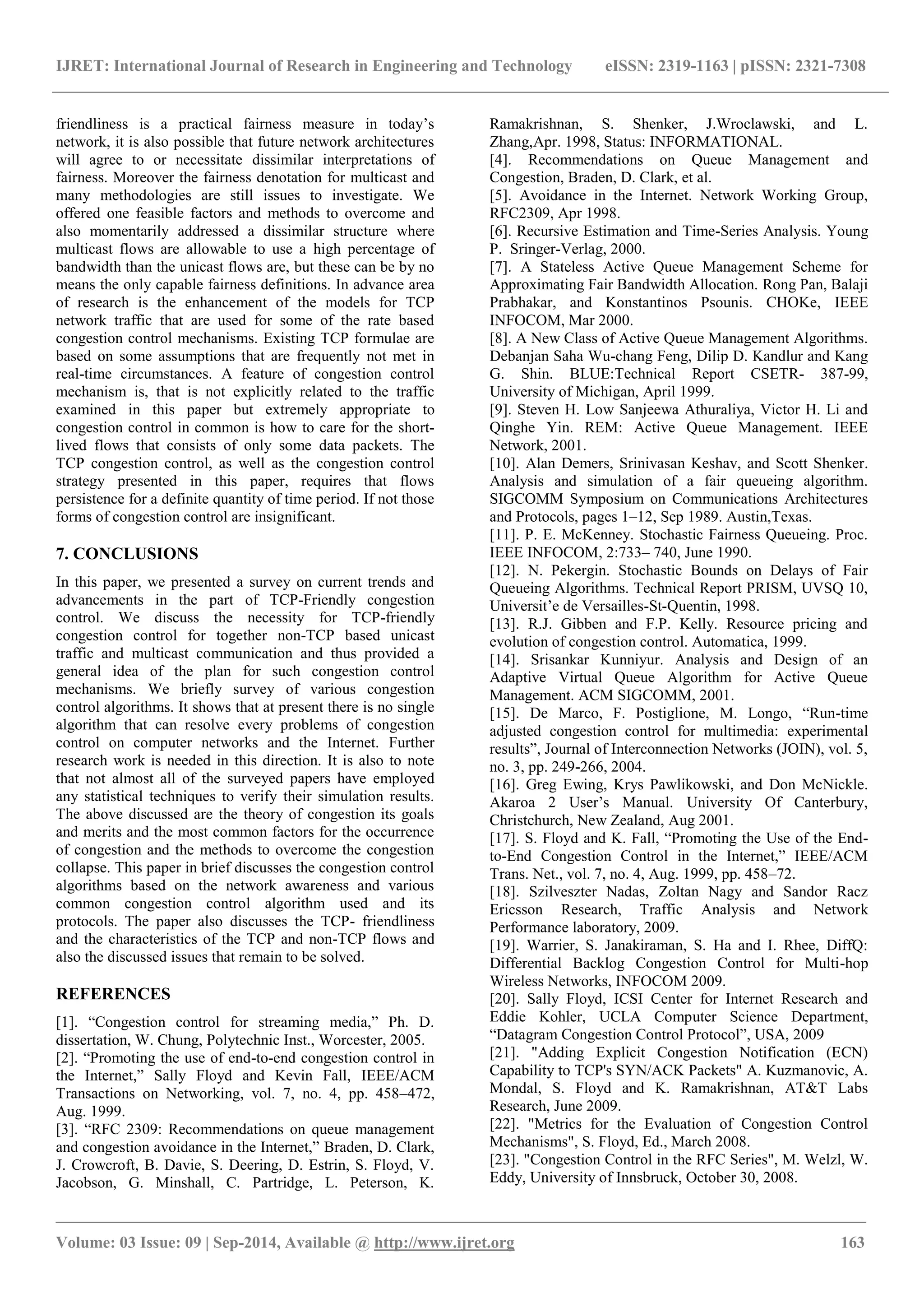 A survey on congestion control mechanisms | PDF