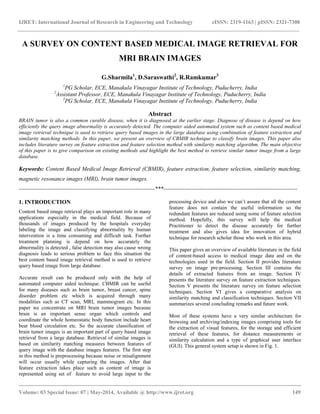 A survey on content based medical image retrieval for | PDF