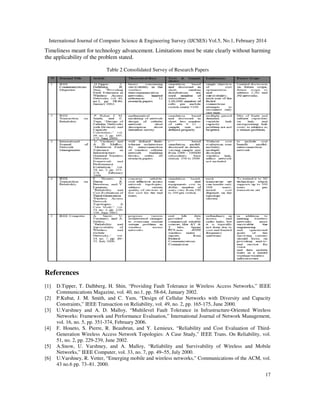 A survey on cost effective survivable network design in wireless access network | PDF