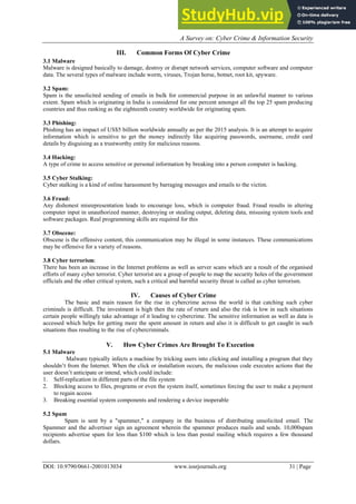 A Survey On Cyber Crime Information Security | PDF