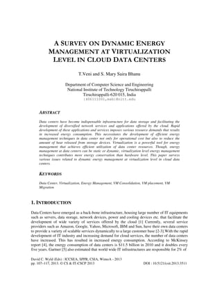 A survey on dynamic energy management at virtualization level in cloud data centers | PDF