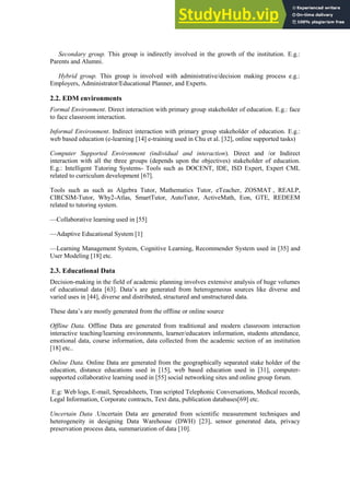 A SURVEY ON EDUCATIONAL DATA MINING AND RESEARCH TRENDS | PDF