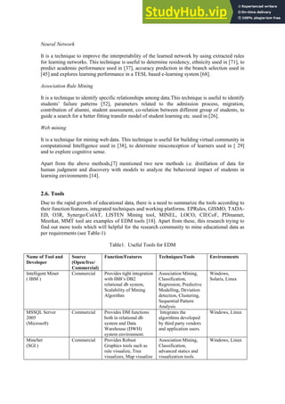 A SURVEY ON EDUCATIONAL DATA MINING AND RESEARCH TRENDS | PDF