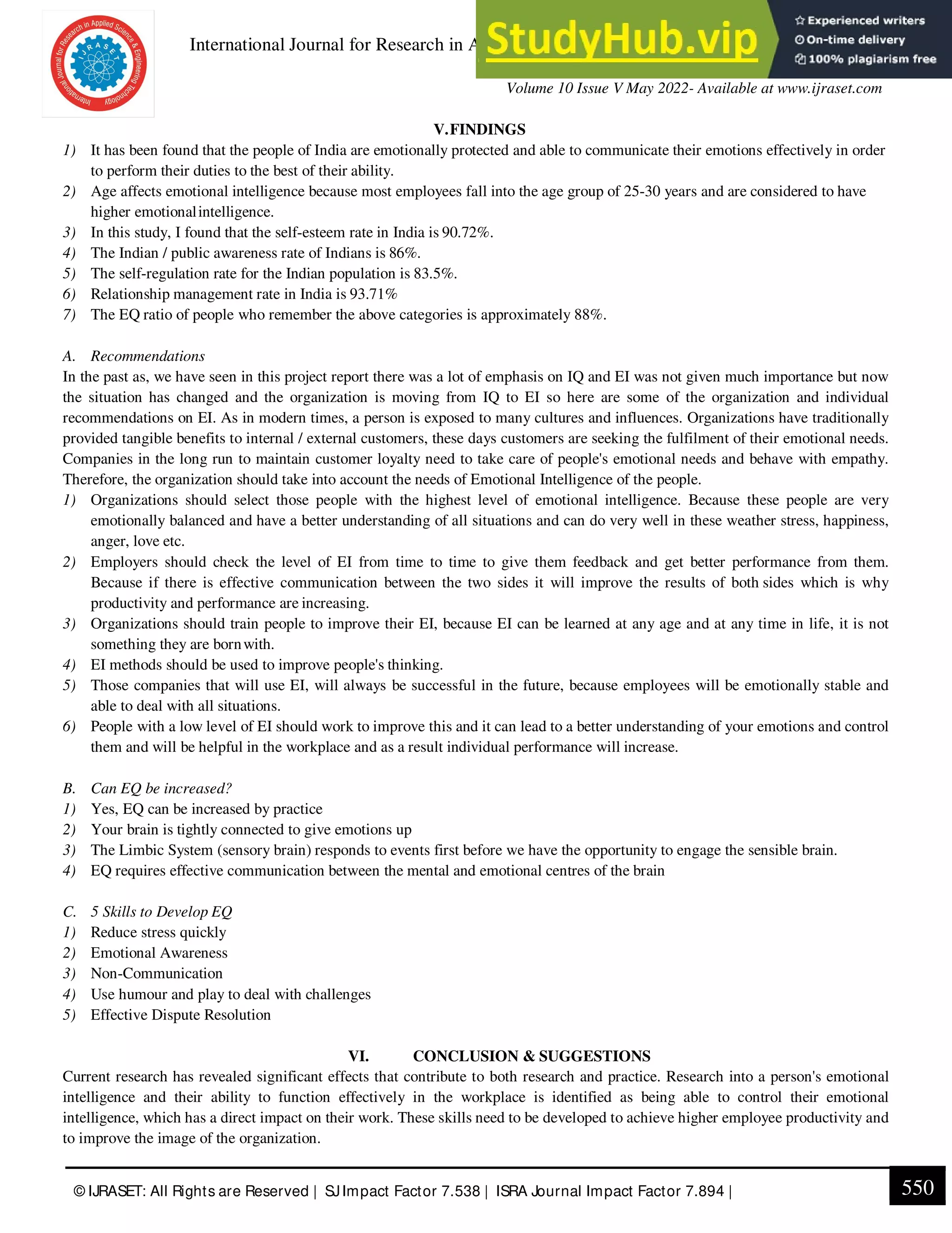 A Survey On Emotional Intelligence | PDF