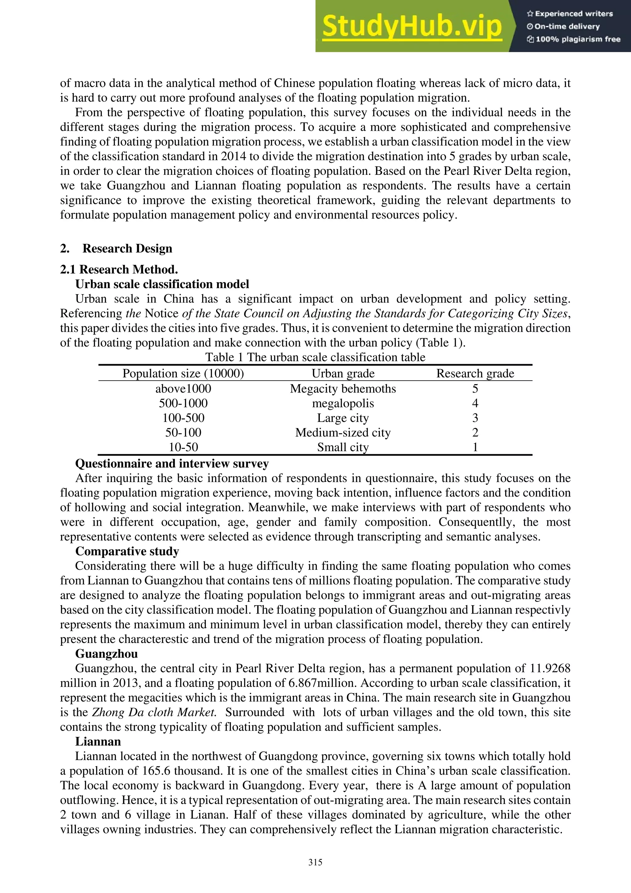 A Survey On Floating Population Migration Process Under The New Urbanization | PDF