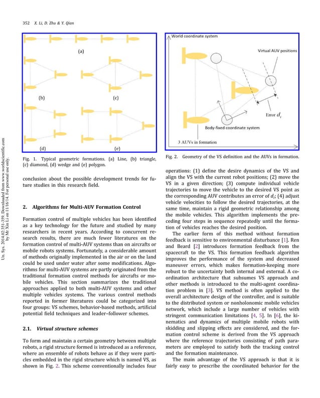 A survey on formation control algorithms for multi auv system | PDF