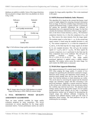 A survey on full reference image quality assessment algorithms | PDF