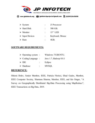 A Survey on Geographically Distributed Big-Data Processing using Map Reduce | PDF