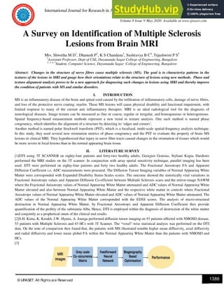 A Survey On Identification Of Multiple Sclerosis Lesions From Brain MRI | PDF