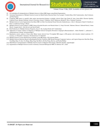 A Survey On Identification Of Multiple Sclerosis Lesions From Brain MRI ...