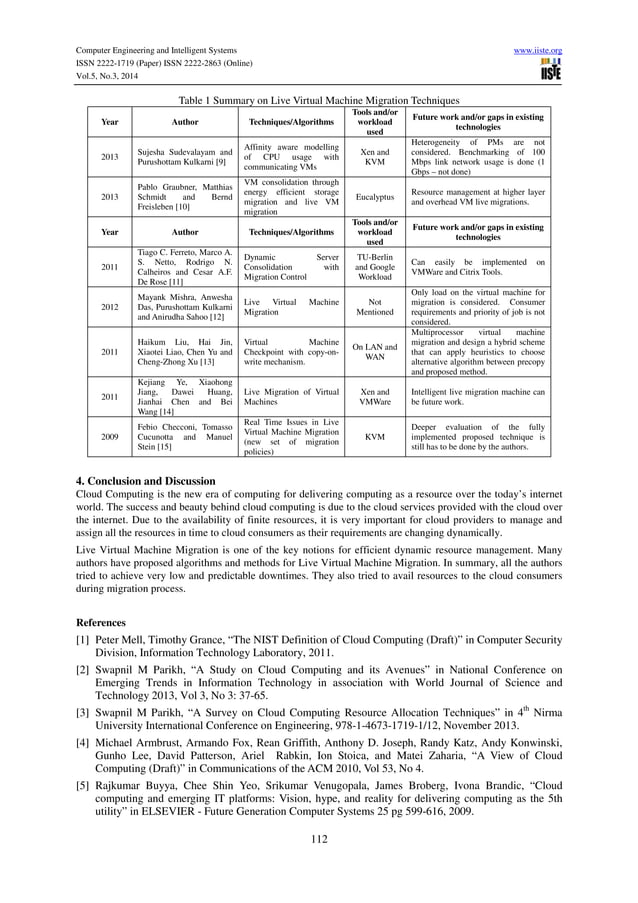 A survey on live virtual machine migrations and its techniques | PDF