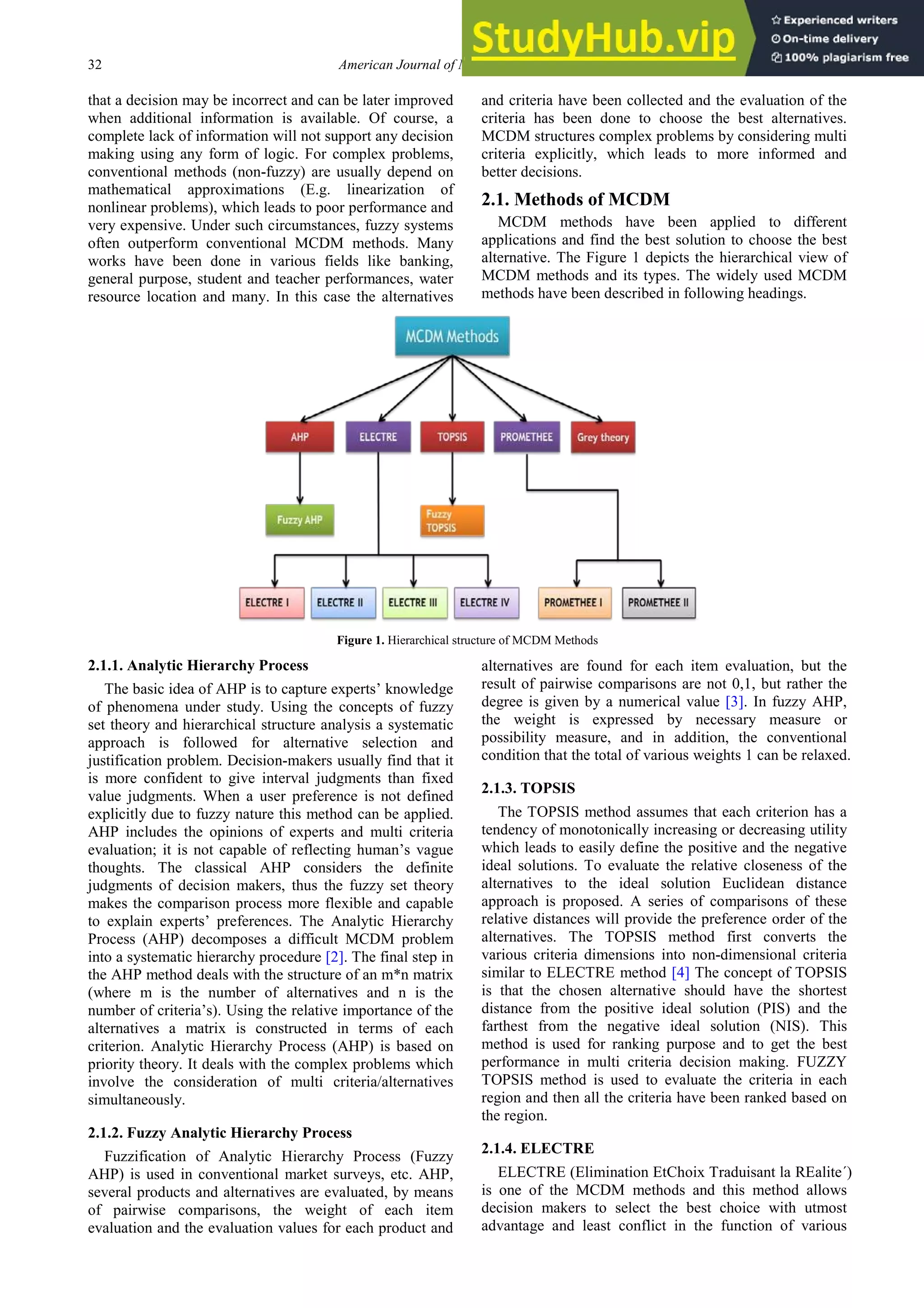 A Survey On Multi Criteria Decision Making Methods And Its Applications | PDF | Computer ...