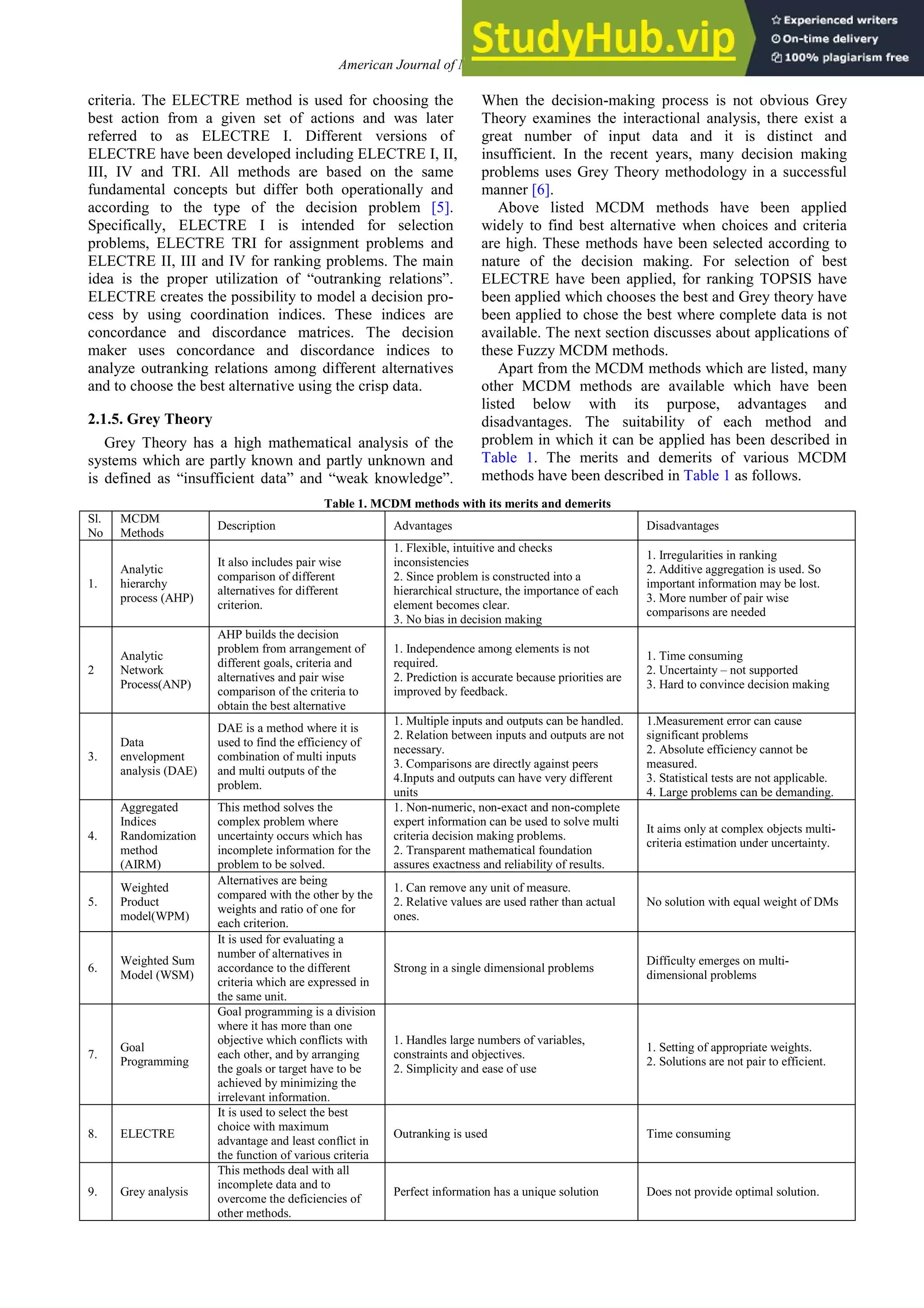 A Survey On Multi Criteria Decision Making Methods And Its Applications | PDF | Computer ...