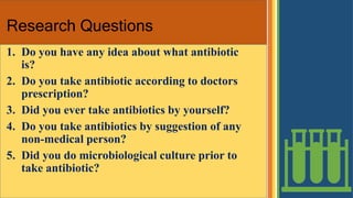 A survey on public awareness of antibiotic resistance dddd | PPT