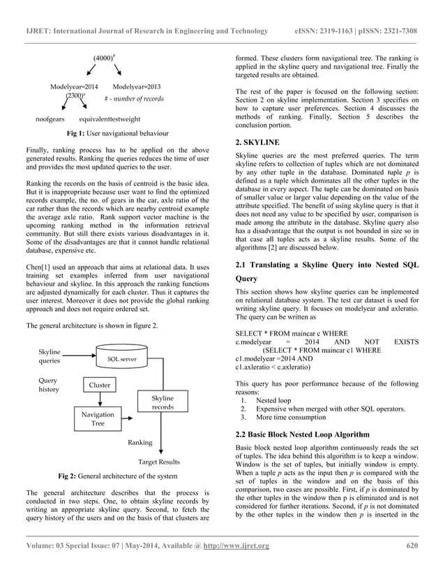 A survey on ranking sql queries using skyline and user | PDF