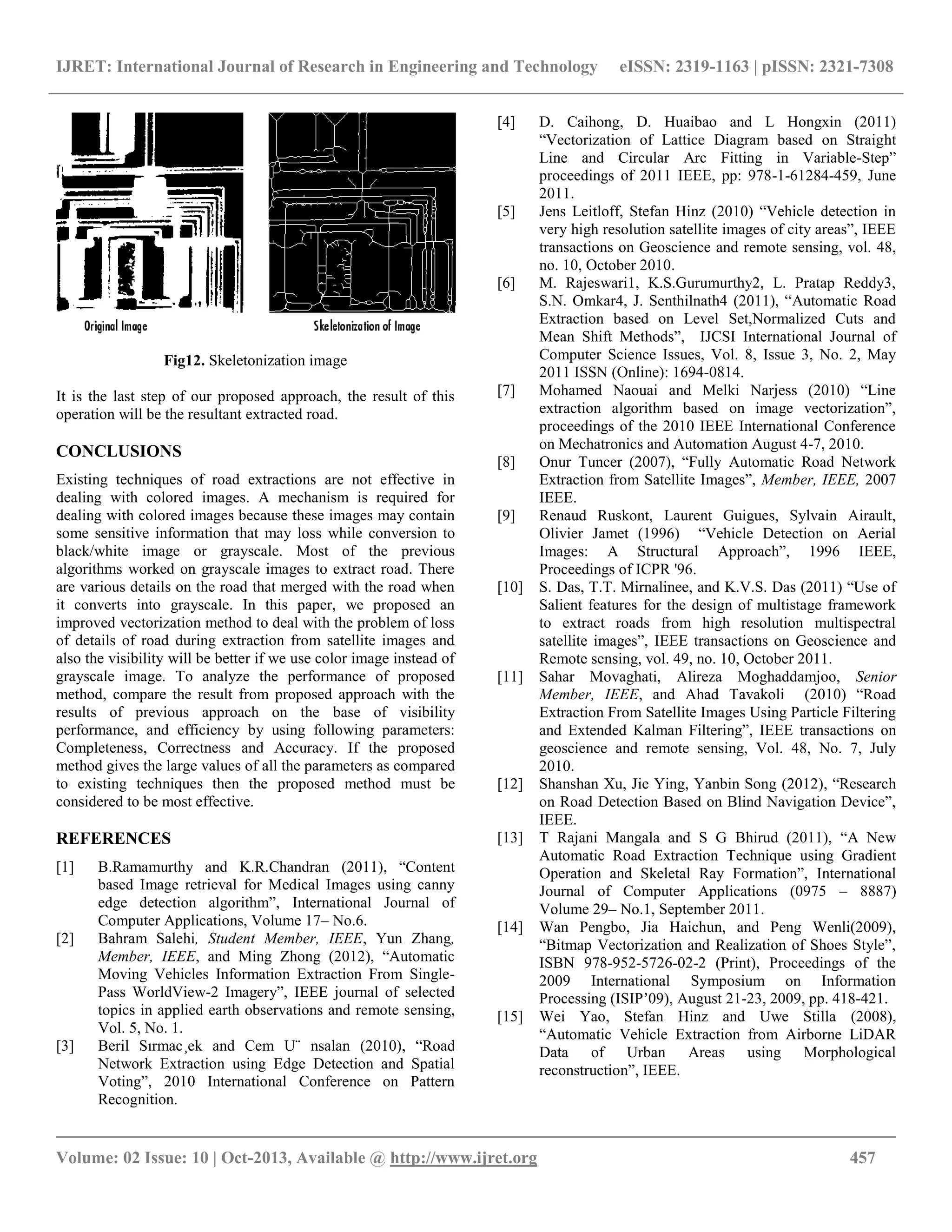 A survey on road extraction from color image using vectorization | PDF