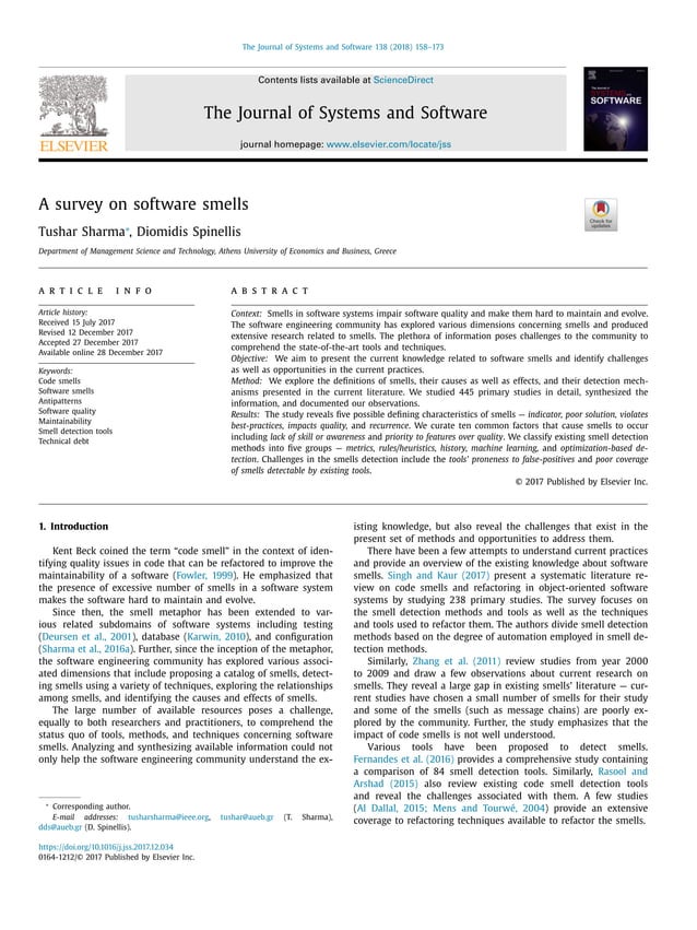 A Survey On Software Smells Pdf
