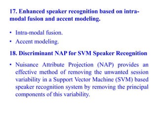 A Survey on Speaker Recognition System | PPT