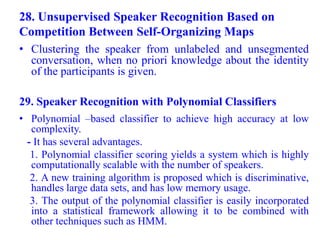 A Survey on Speaker Recognition System | PPT