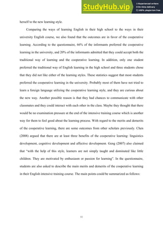 A SURVEY ON THE EFFECTIVENESS OF COOPERATIVE LEARNING IN ENGLISH ...