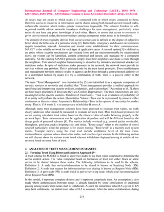 A survey on trust based routing in manet | PDF | Computer Networking | Computing