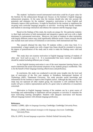 A Survey Study Of Motivation In English Language Learning Of First Year ...