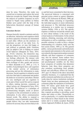 A Survey Study On Social Behaviors Towards Nepali Army | PDF