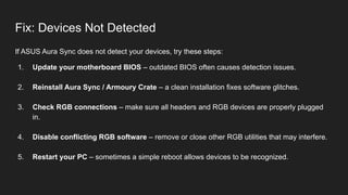 ASUS Aura Sync RGB Setup & Troubleshooting Guide | PDF