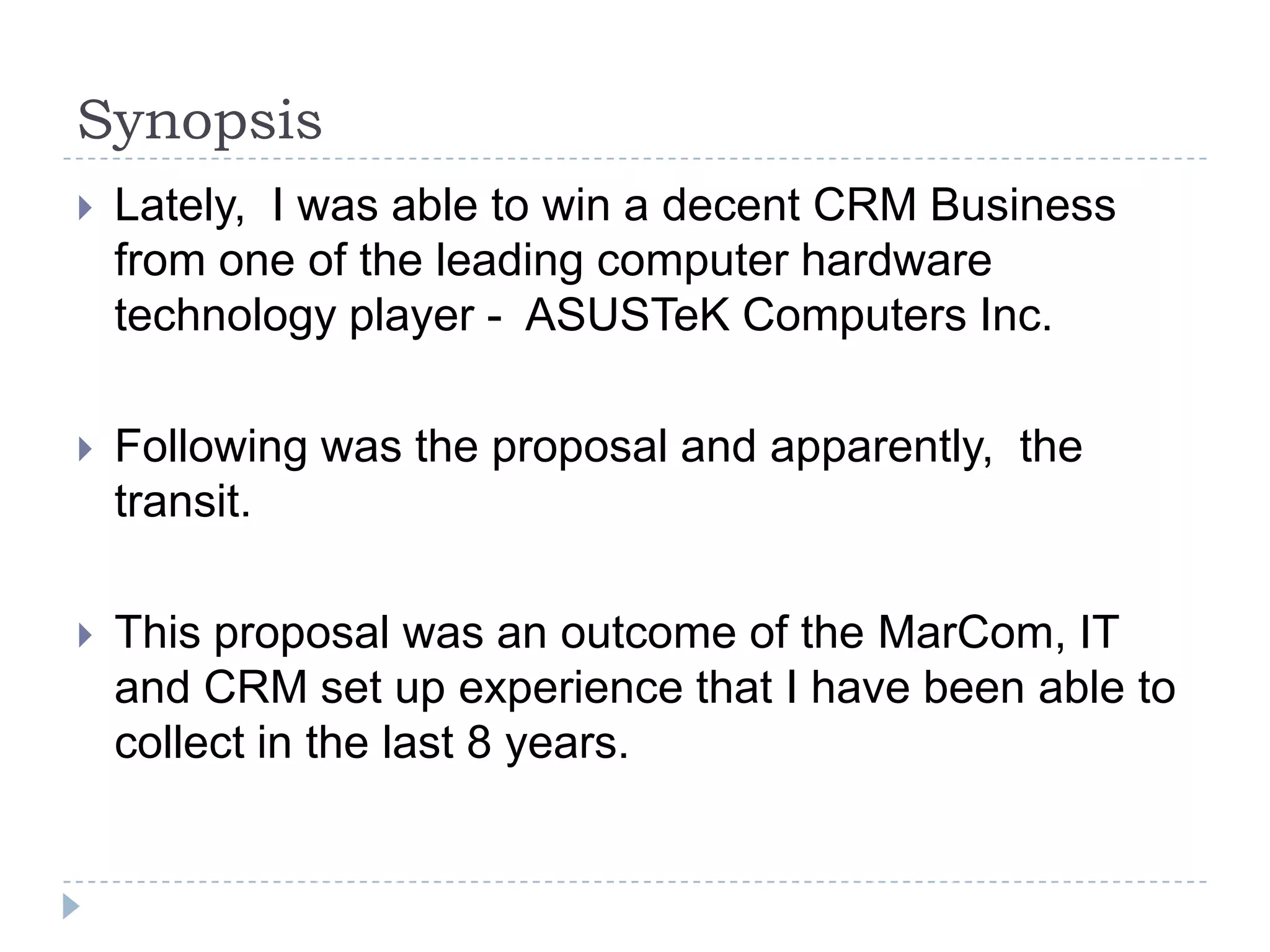 Asus CRM Service | PPTX