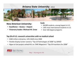 Overview of ASU Skysong & Jim Cook Role | PPT
