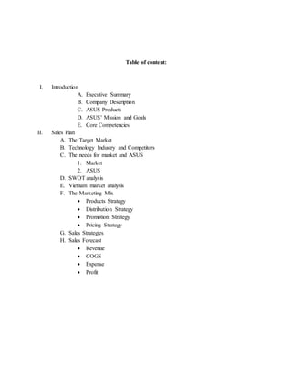 Asus sales plan | PDF