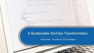 A sustainable DevOps Transformation | PDF