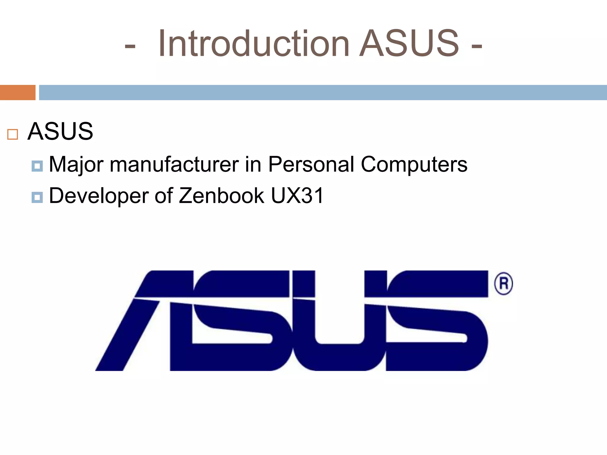 Asus Zenbook UX31 - School Presentation | PPT
