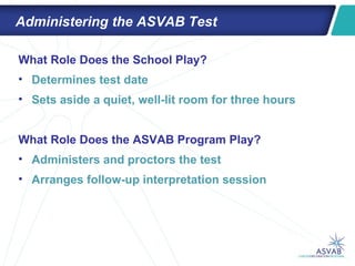 ASVAB Overview Benefits | PPT | Career Planning | Careers