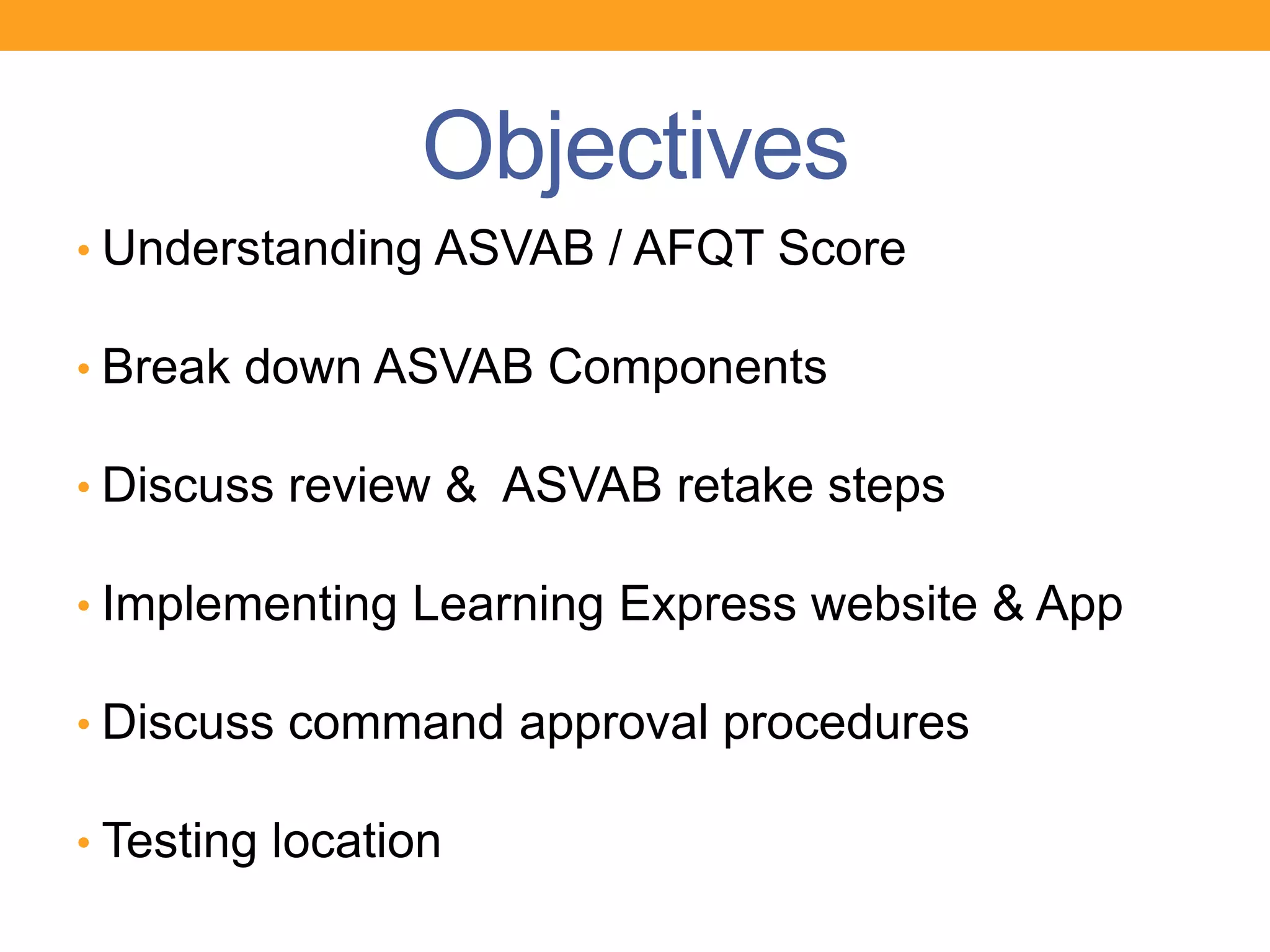 ASVAB Refresher | PPTX | Educational Assessment | Education