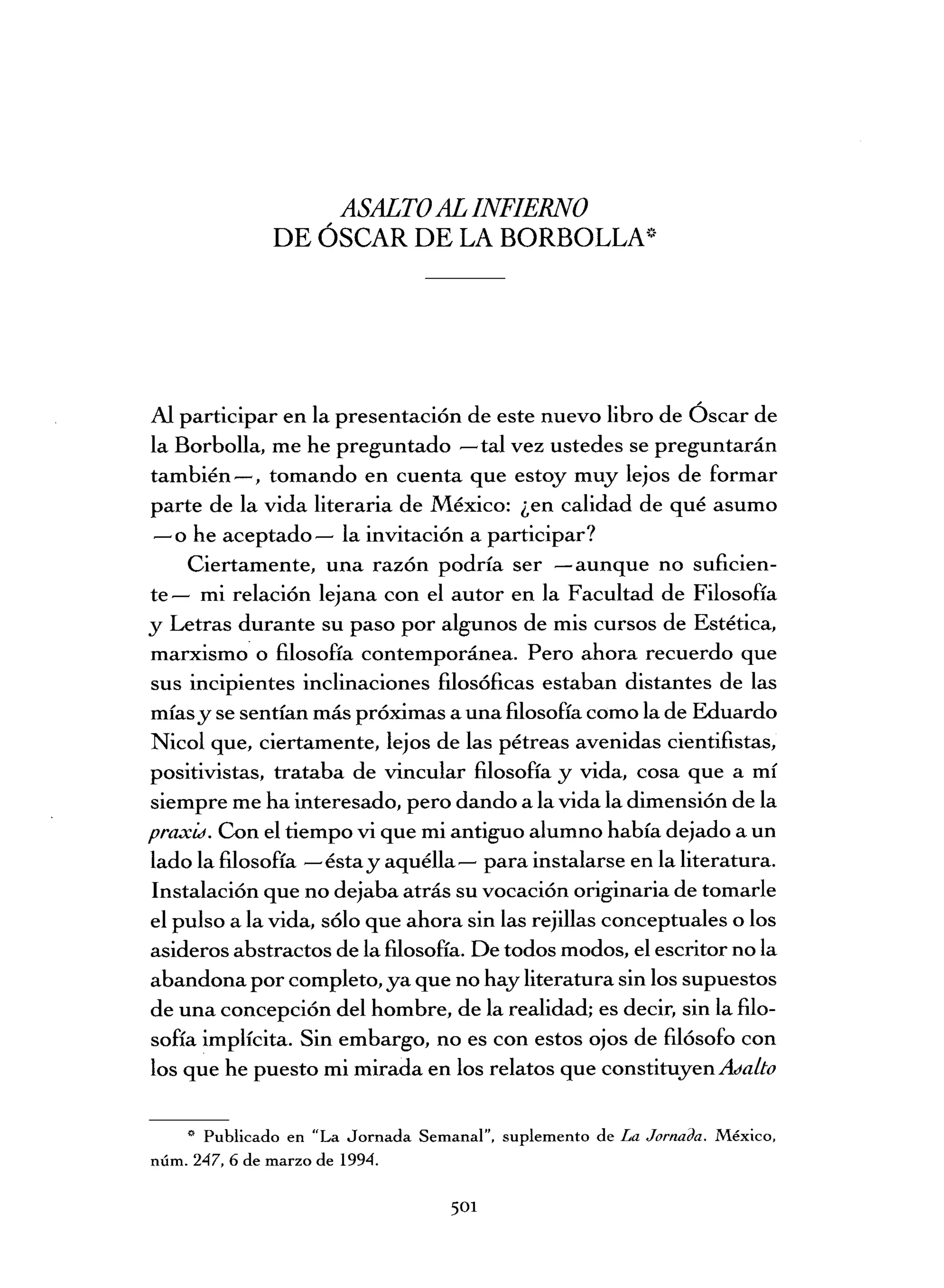 OSCAR DE LA, borbolla | PDF