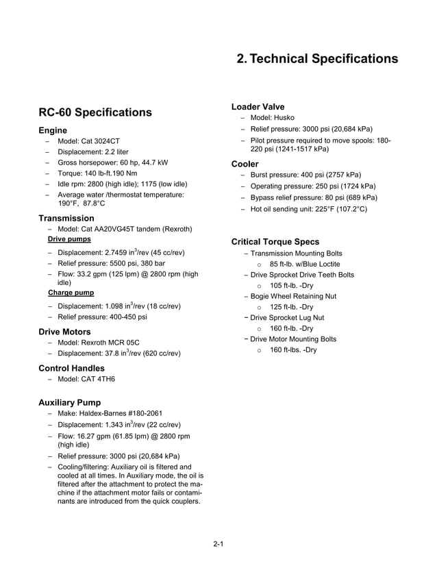 ASV Posi-Track RC-60 Track Loader Service Repair Manual.pdf