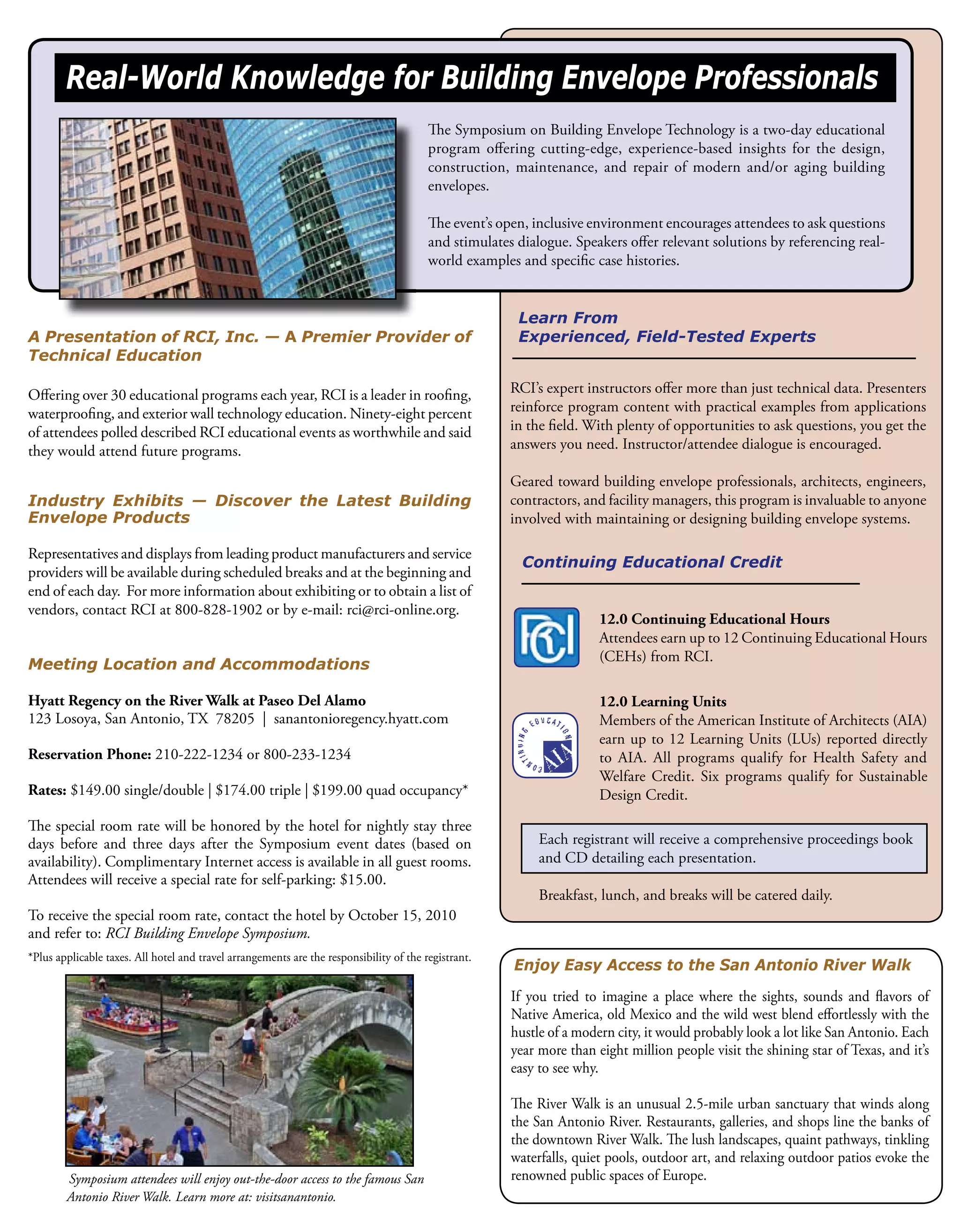 Asv rci building envelope symposium 2010-brochure | PDF
